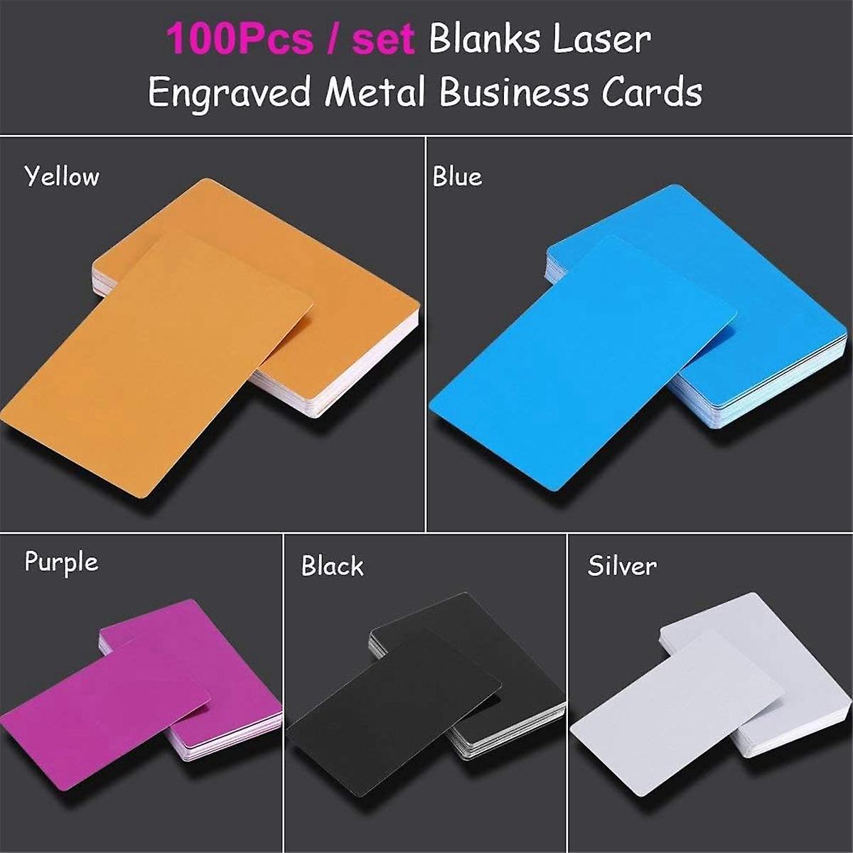 100 Pcs Blanc Sublimation Métal Carte De Nom Épais Laser En Métal Carte ...