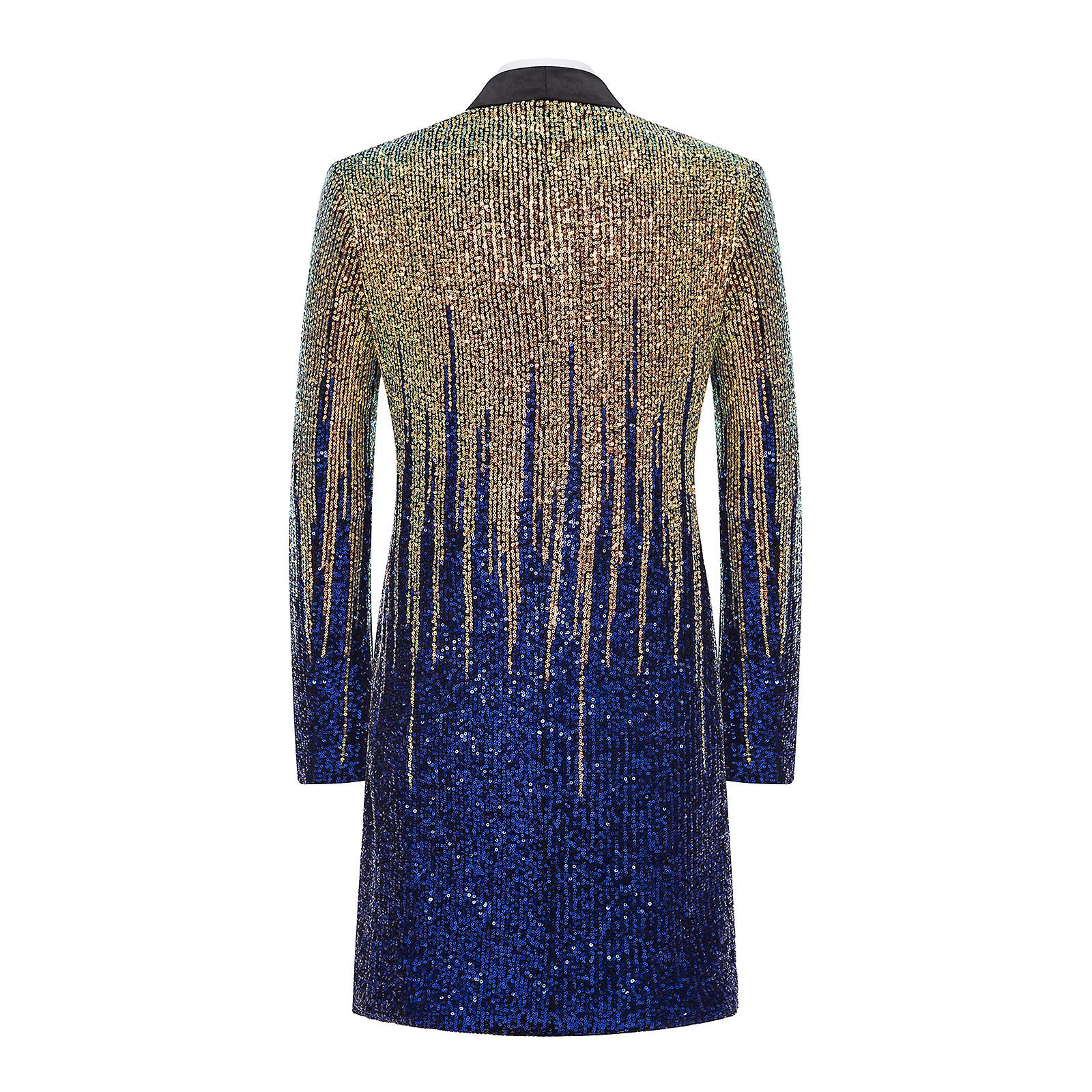 Men's Slim Fit Rock Band Singer Dance Suit Sequins Stage Banquet ...