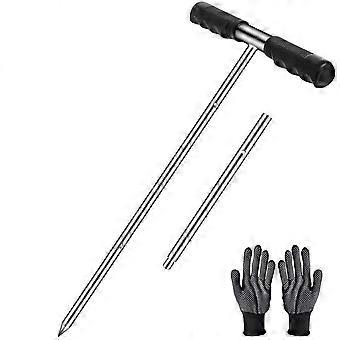 Solid Stainless Steel Soil Probe Rod, Adjustable 17-32-48 Inch, Septic ...