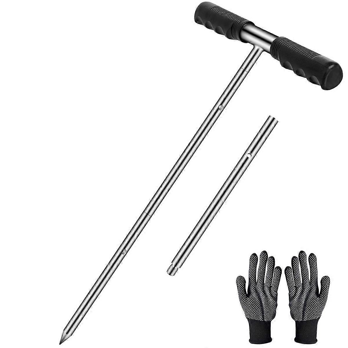 Solid Stainless Steel Soil Probe Rod, Adjustable 17-32-48 Inch, Septic ...