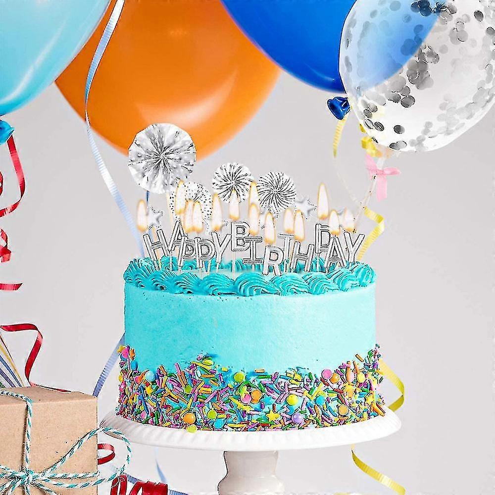 Happy Birthday Cake Toppers, Stars Cake Toppers Confetti Balloon Cake ...