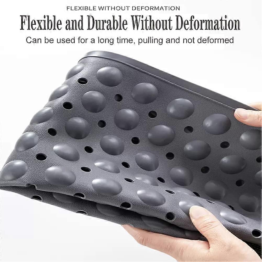 40x70cm Non Slip Shower Mat with Suction Cups and Drainage Holes ...