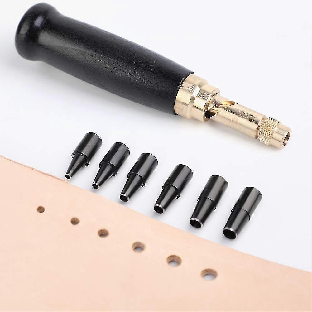 Adjustable Screw Punch, Screw Hole Punch, 6 Tip Sizes Leather Paper ...