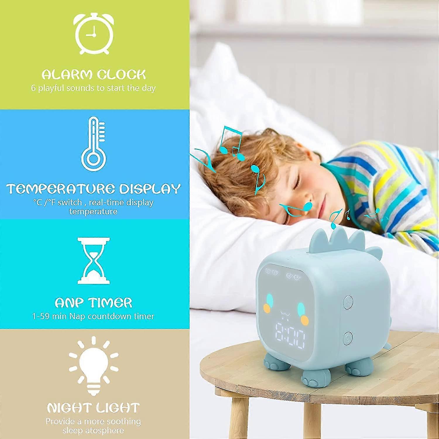 Kids Alarm Clock, Cute Dinosaur Digital Alarm Clock Children's Sleep ...
