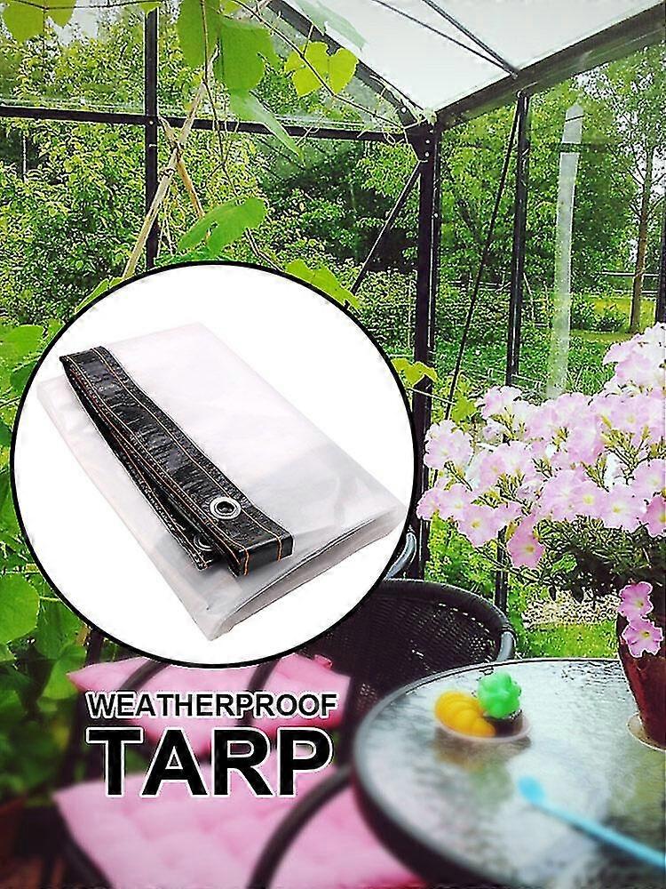 Clear PVC Tarp Heavy Duty Transparent Tarpaulin Waterproof Tent with Grommets,100% New | Fruugo UK