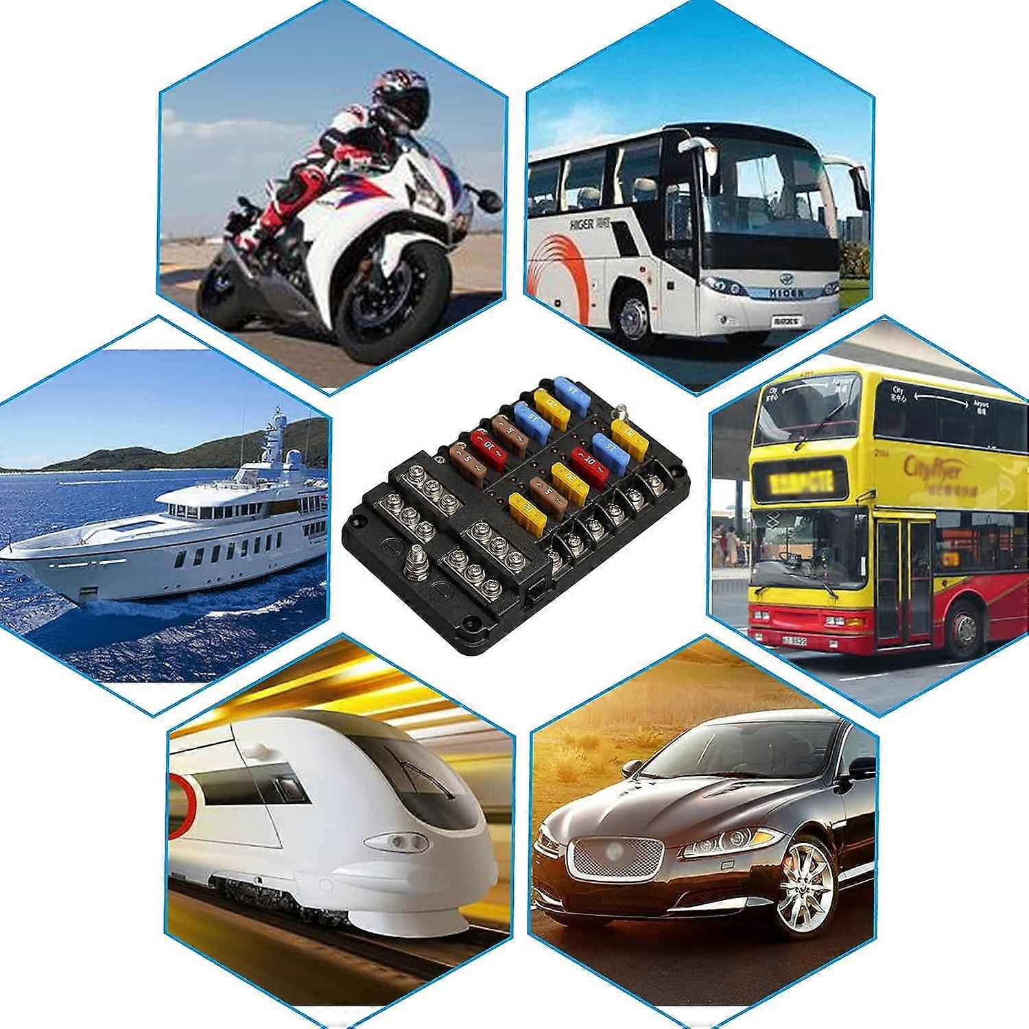 Endark Car Fuse Holder For Blade Fuses, Car Fuse Box With 12 ...