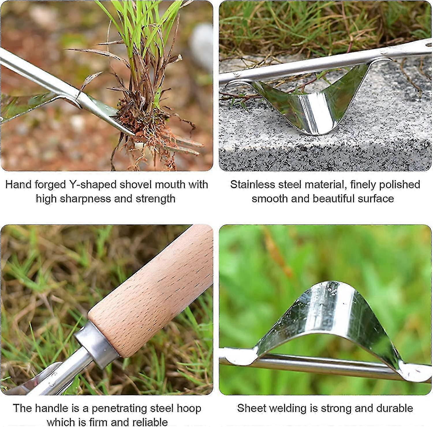 Hand Weeder Long Handle Garden Weeding Tool Stainless Steel Weeding ...