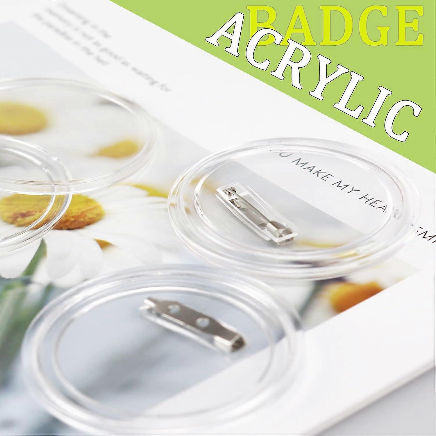 20 Pack Acrylic Button Clear Badges, Handmade Button Badge with Pins ...