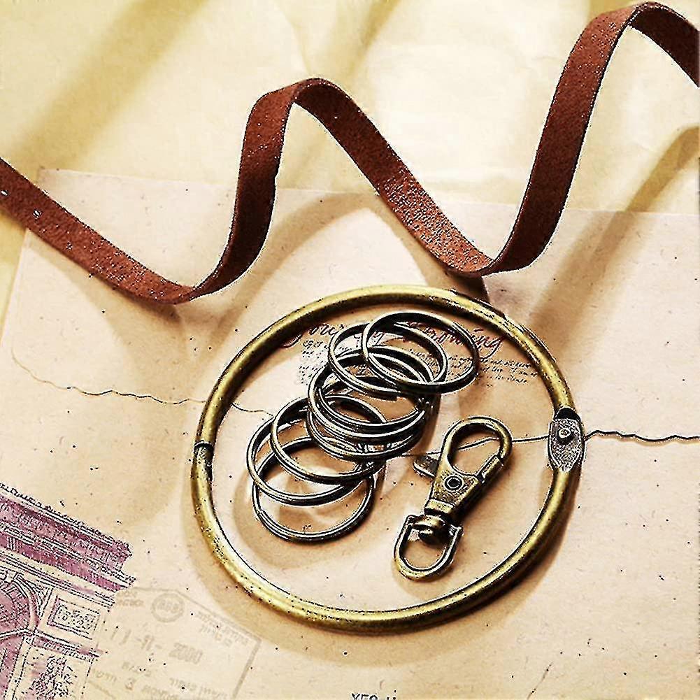 Bronze Large Round Hoop Key Ring Organizer(80mm) 10x Multi-ring Jailers ...