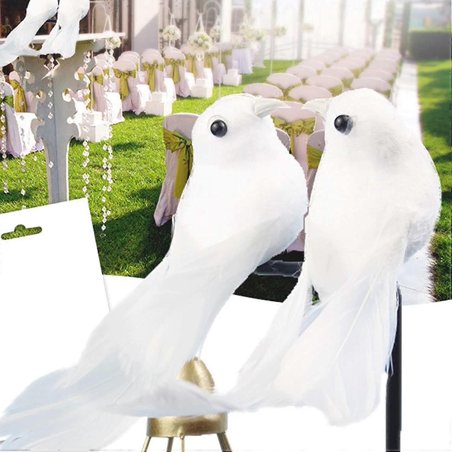 Xceedez Dove Birds for Decoration Props Artificial Wedding Ornament ...