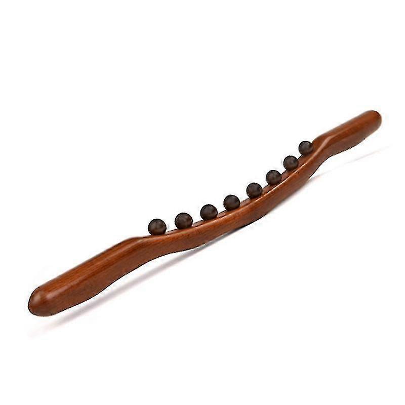 New 8 Beads Gua Sha Massage Stick Carbonized Wood Back Body Meridian ...