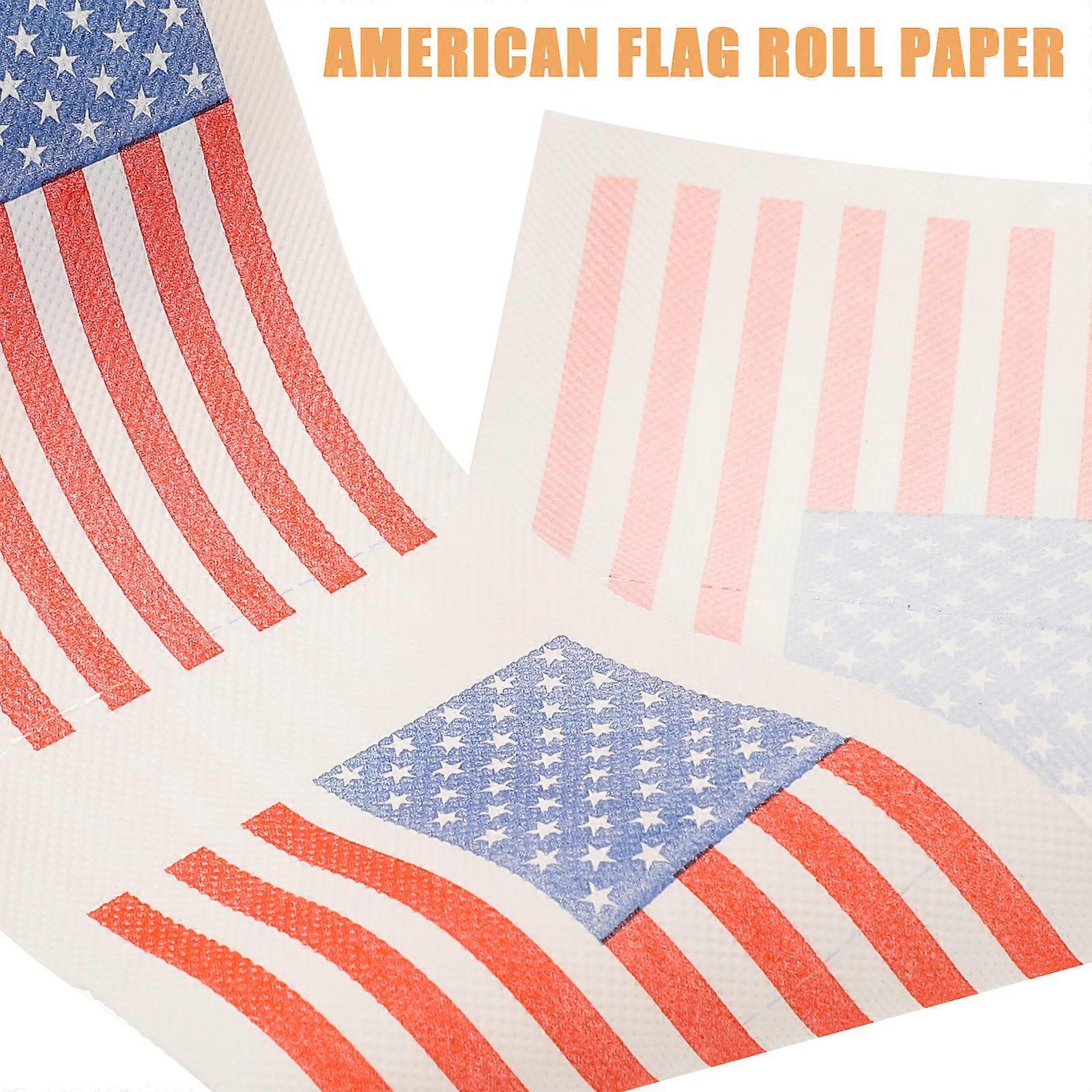 2 Rolls American Flag Toilet Paper Roll Paper Tissue Paper Bathroom ...