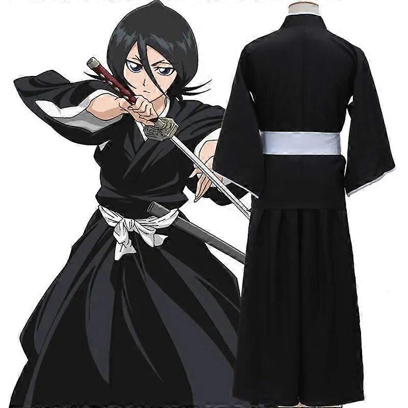 Anime Bleach Kuchiki Rukia Cosplay Costumes Kimono Suit Woman Kendo ...