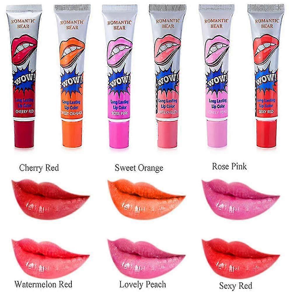6 Colours Peel Off Lipstick Tattoo Lipstick Matte Lip Gloss Long Lasting Lip Stain For Womens ...