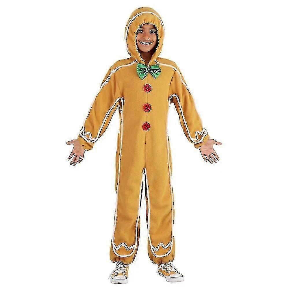 Children Gingerbread Man Costume Christmas Outfit Funny Cosplay Hooded ...