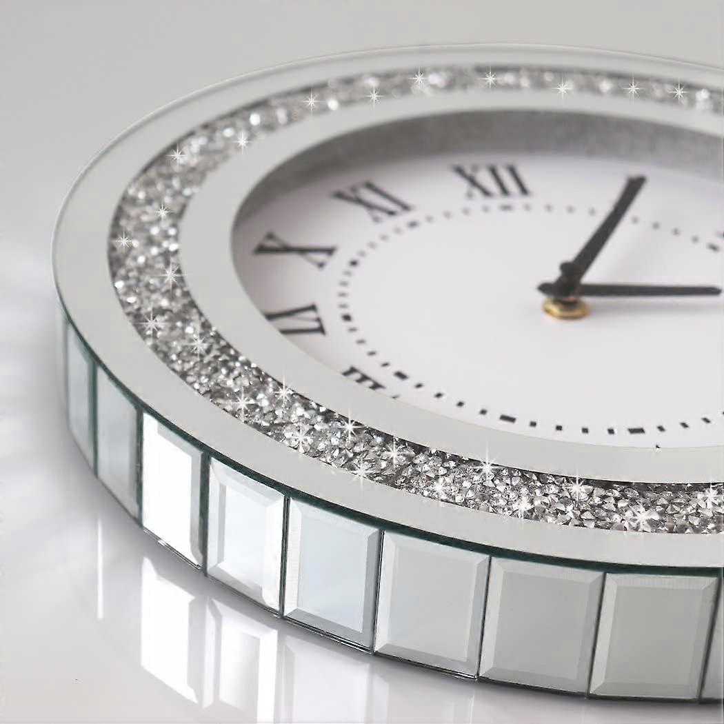 Crystal Glitter Sparkle Bling Crush Diamond Mirrored Clock Wall ...