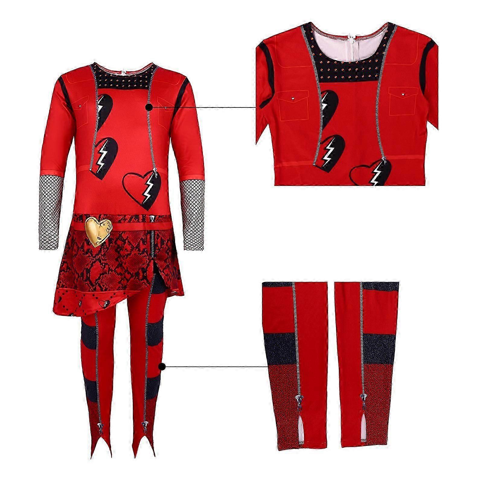 Descendants 4 The Rise of Red Cosplay Dress Red Costume Girls Red Dress ...