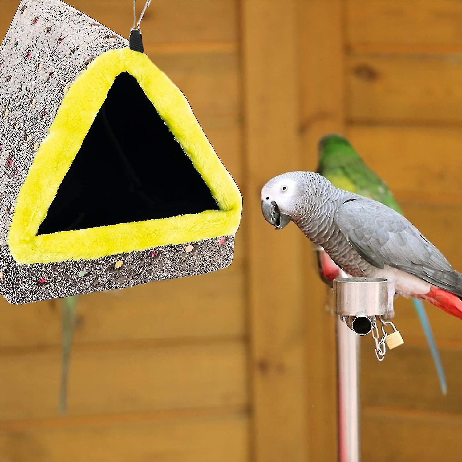 Plush Snuggle Bird Hammock Hanging Snuggle Cave Happy Hut Bird Parrot ...