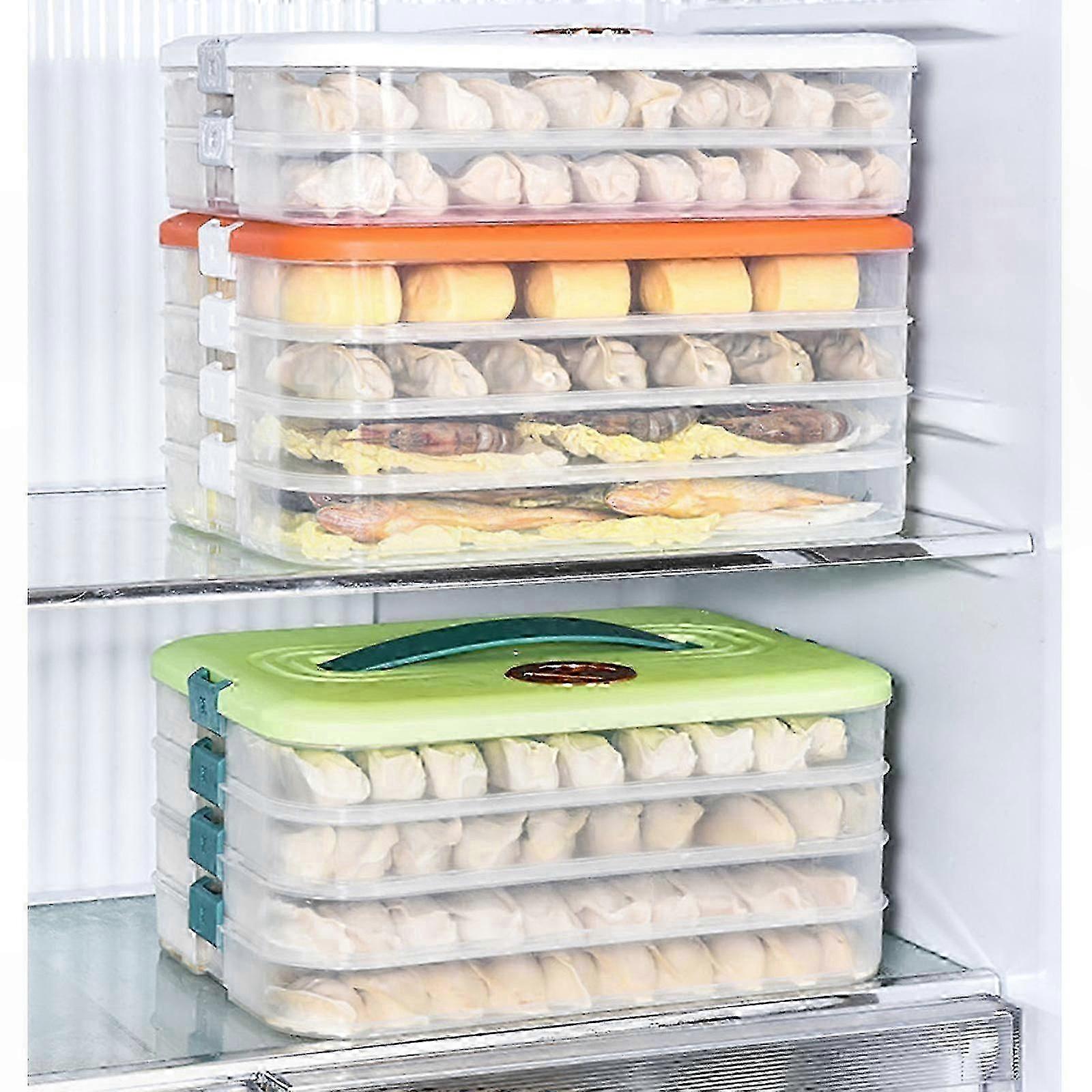 Stackable Snack Organizer with Lid and Handle for Cookies Dumplings ...