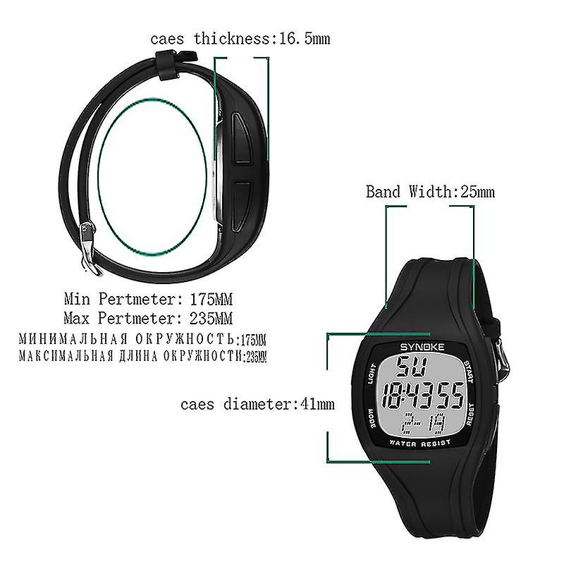 Digital Pedometer Watch Men Silicone Strap Led Electronic Display ...