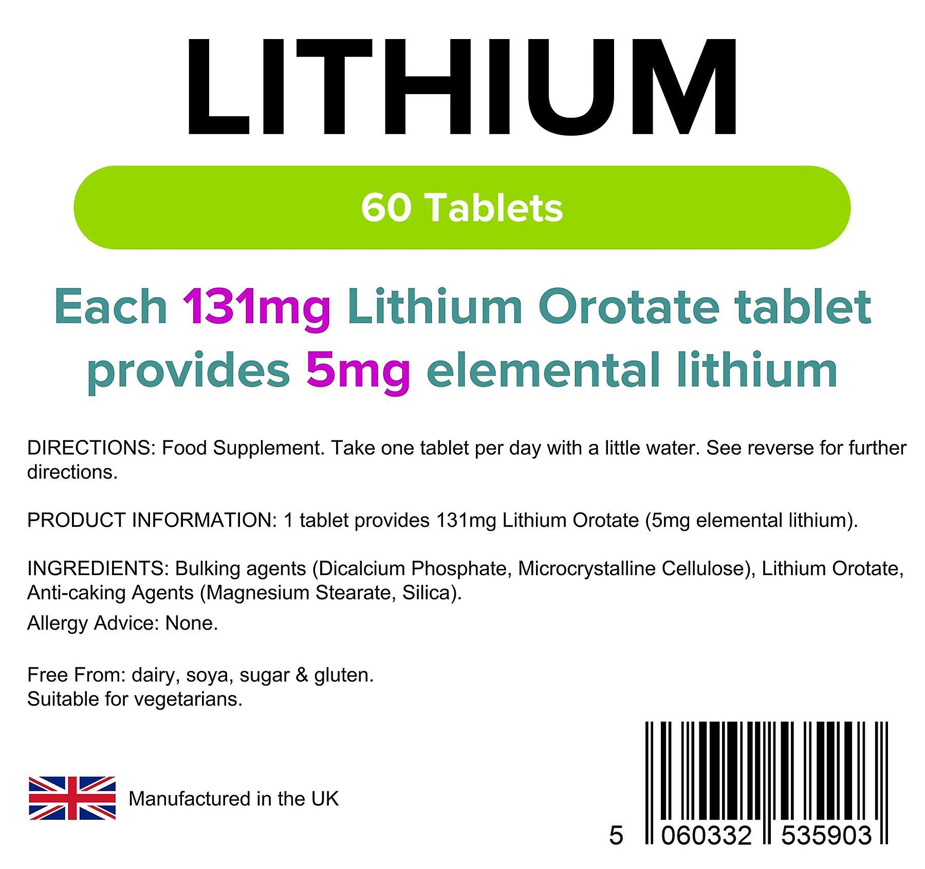 Lindens Lithium 5mg - 60 Tabletten - von Lithium Ortate | Fruugo CH