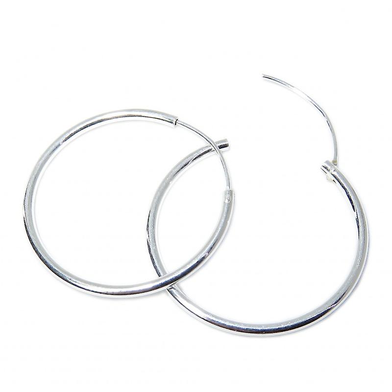 Apx 25mm Plain Hoop Earrings .925 X 1 Pair Hoops - 8465 | Fruugo UK