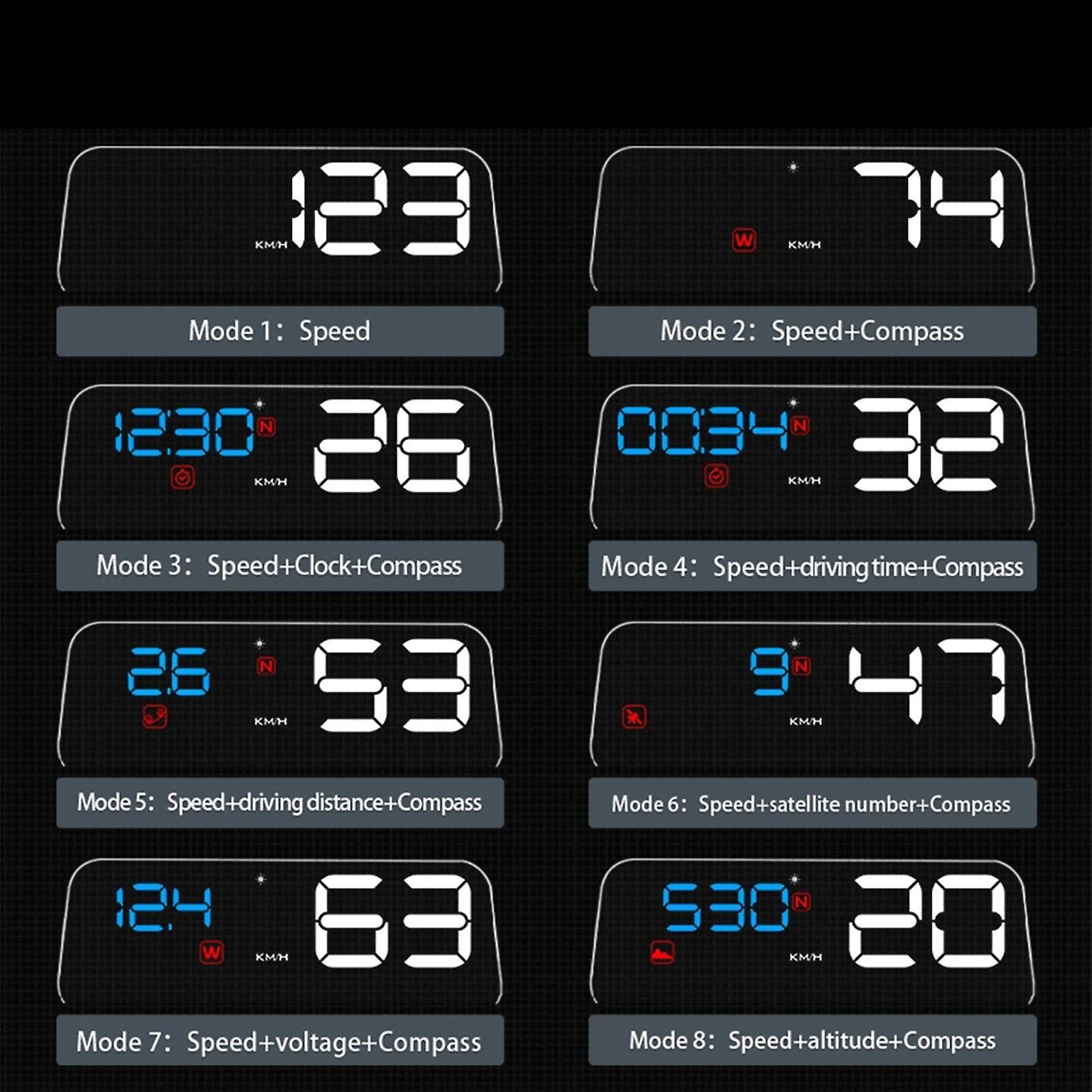 Hud Head Up Display High Definition Speedometer Car Safe Driving ...