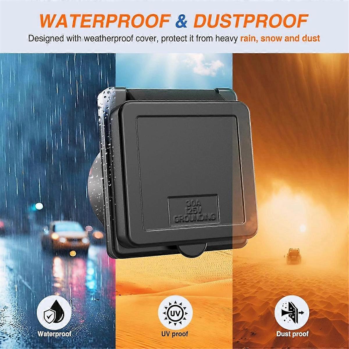 30 AMP RV Shore Power Inlet 125V Twist Lock Receptacle NEMA L5-30P ...