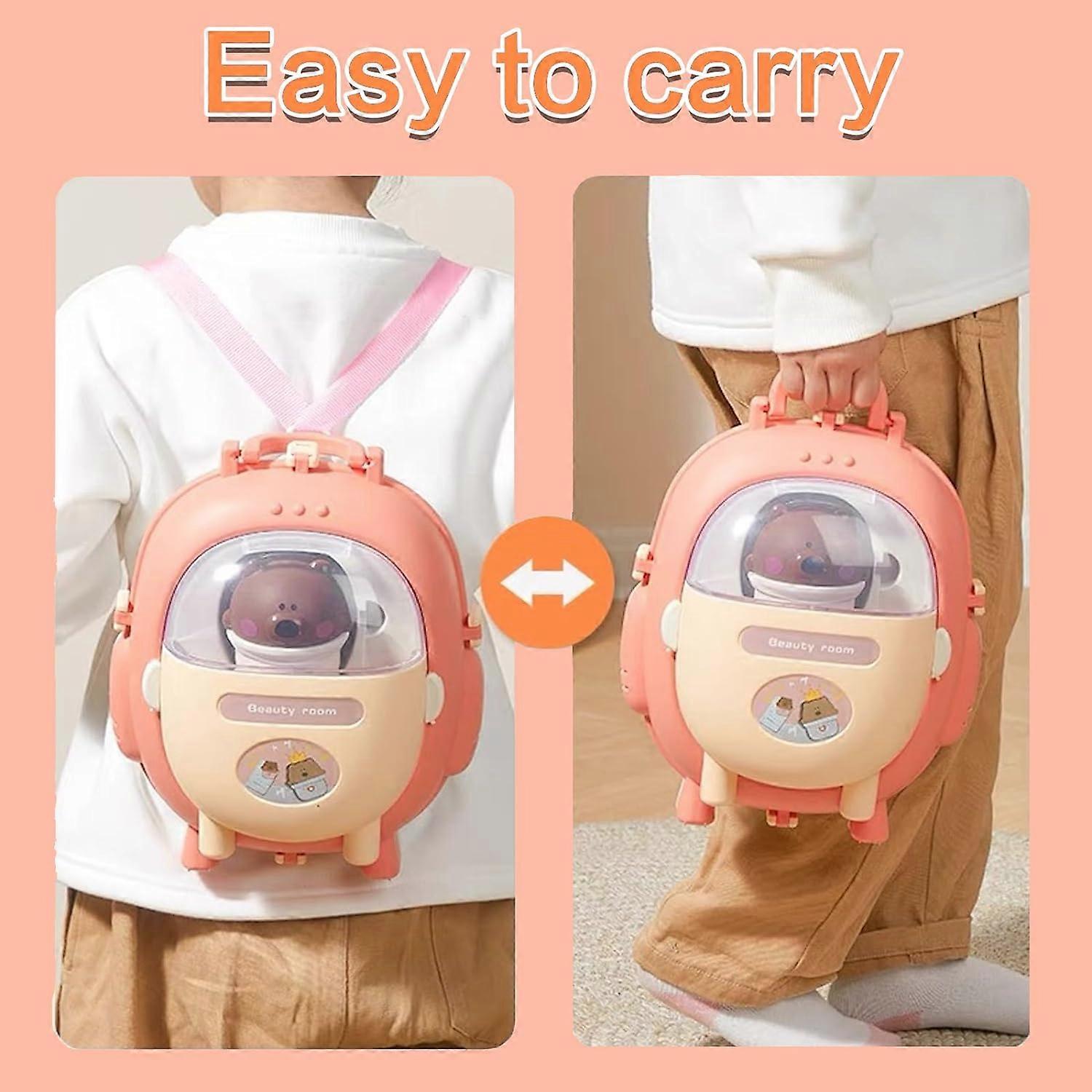 Dressing Table Toys for Children, Kids 2 in 1 Makeup Backpack, Pretend ...