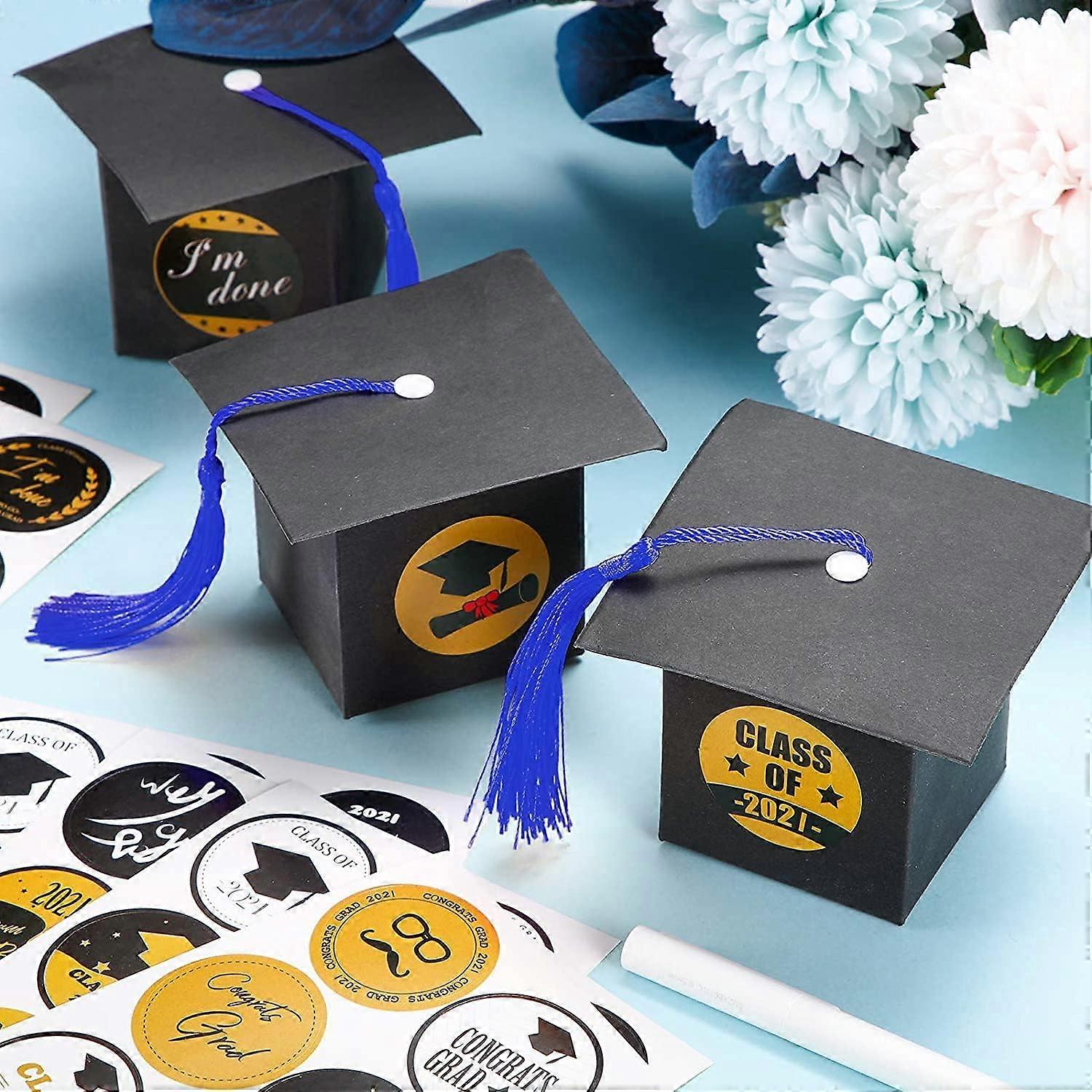 20 Pieces Graduation Cap Gift Candy Sugar Box Decorations for Filling ...