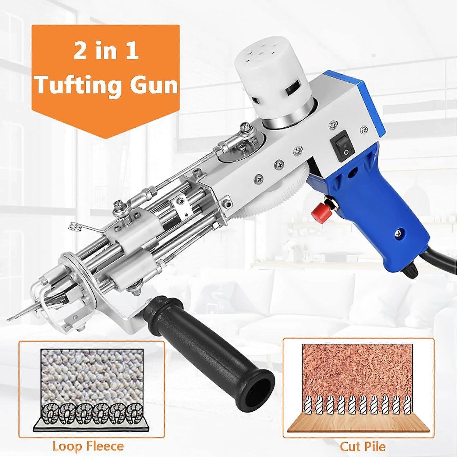 Blue Cut Pile Rug Tufting Gun, Loop Tufting Gun, 100V-240V Rug Gun ...