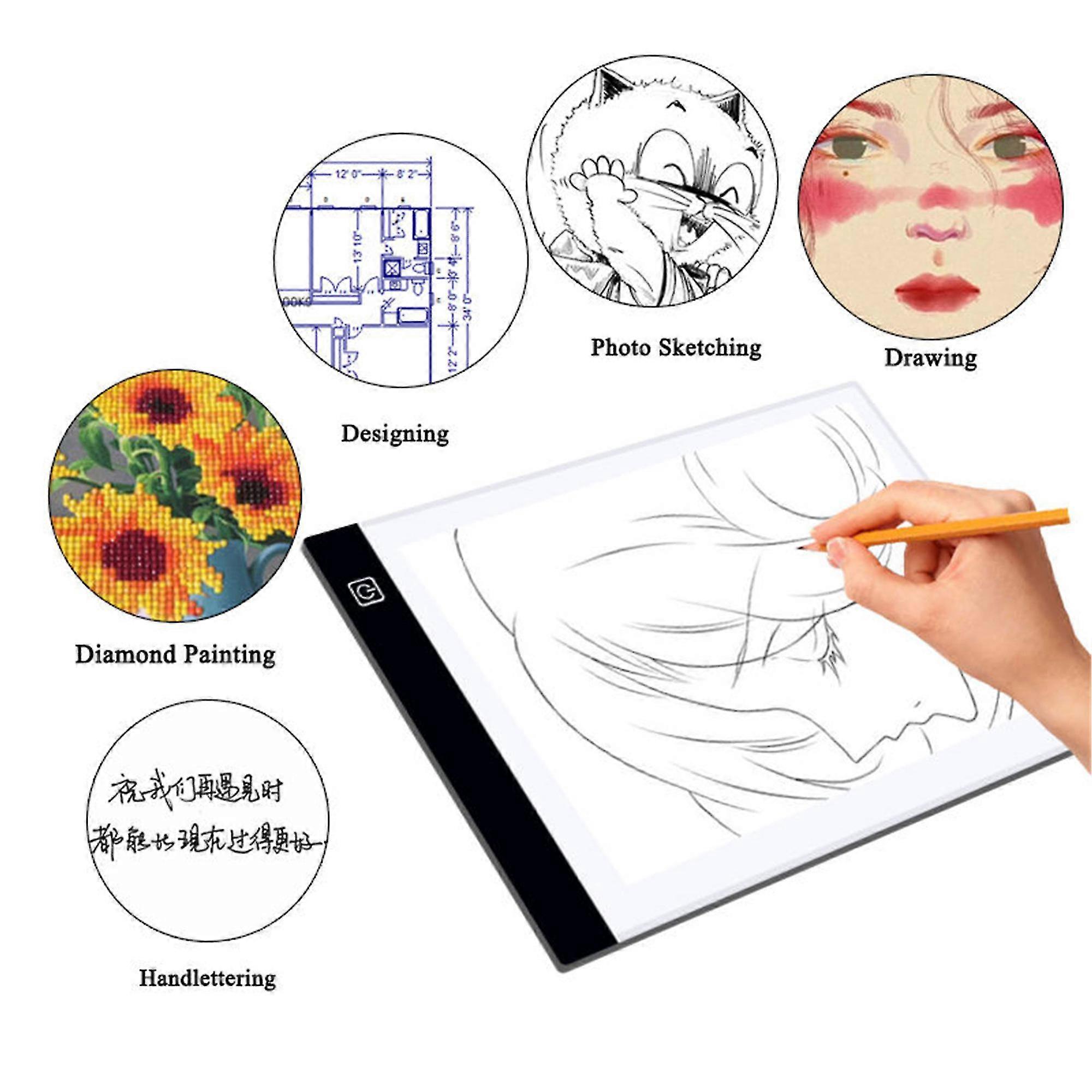 A4 LED Light Pad - Ultra-Thin Tracing Light Box for Drawing, Animation ...