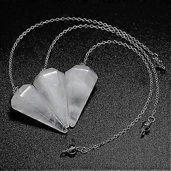 Naturlig klar kvarts krystal pendul facetteret punkt Ædelsten Reiki ...