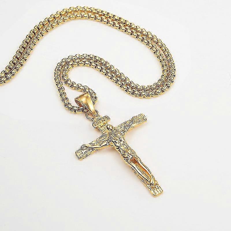 Religious Inri Crucifix Jesus Cross Pendant Necklace Gold Color ...