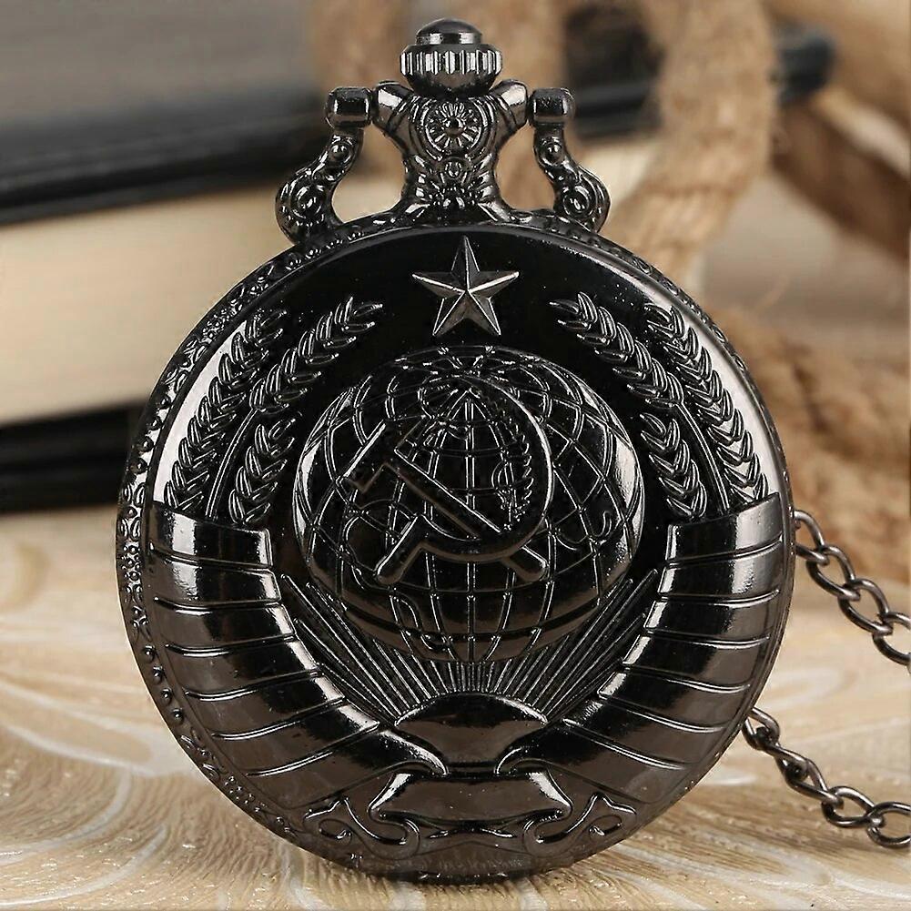 Vintage USSR Soviet Badges Sickle Hammer Pocket Watch Necklace Bronze ...