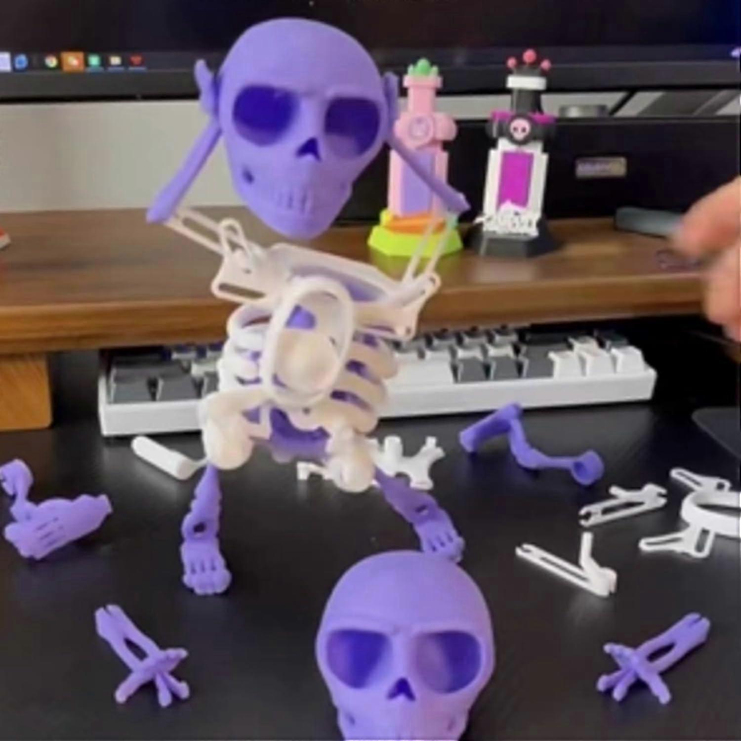 Dancing Skeleton Figurines, 3d Printed Dancing Skeleton Toy, Fun Wind ...