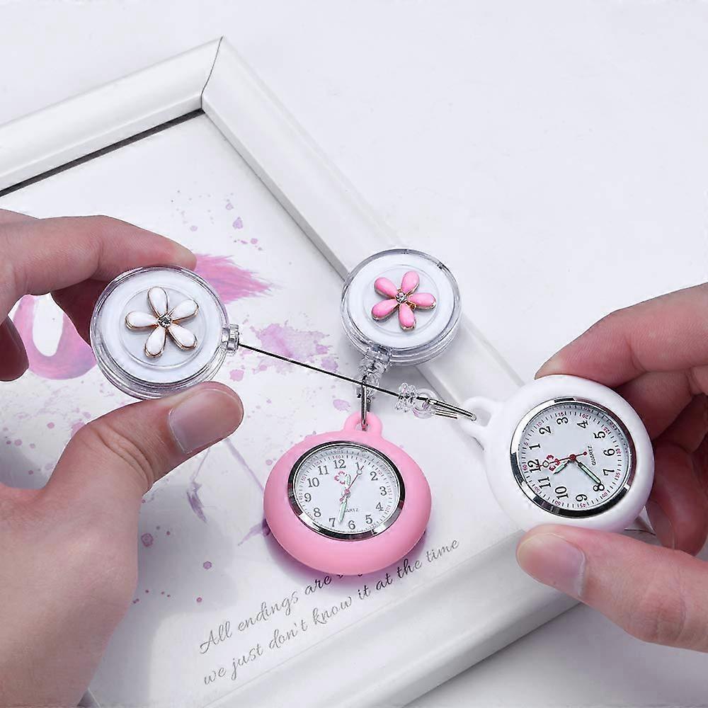 2PCS Retractable Nurse Watch, Clip-on Hanging Nurse Fob Watch, with ...