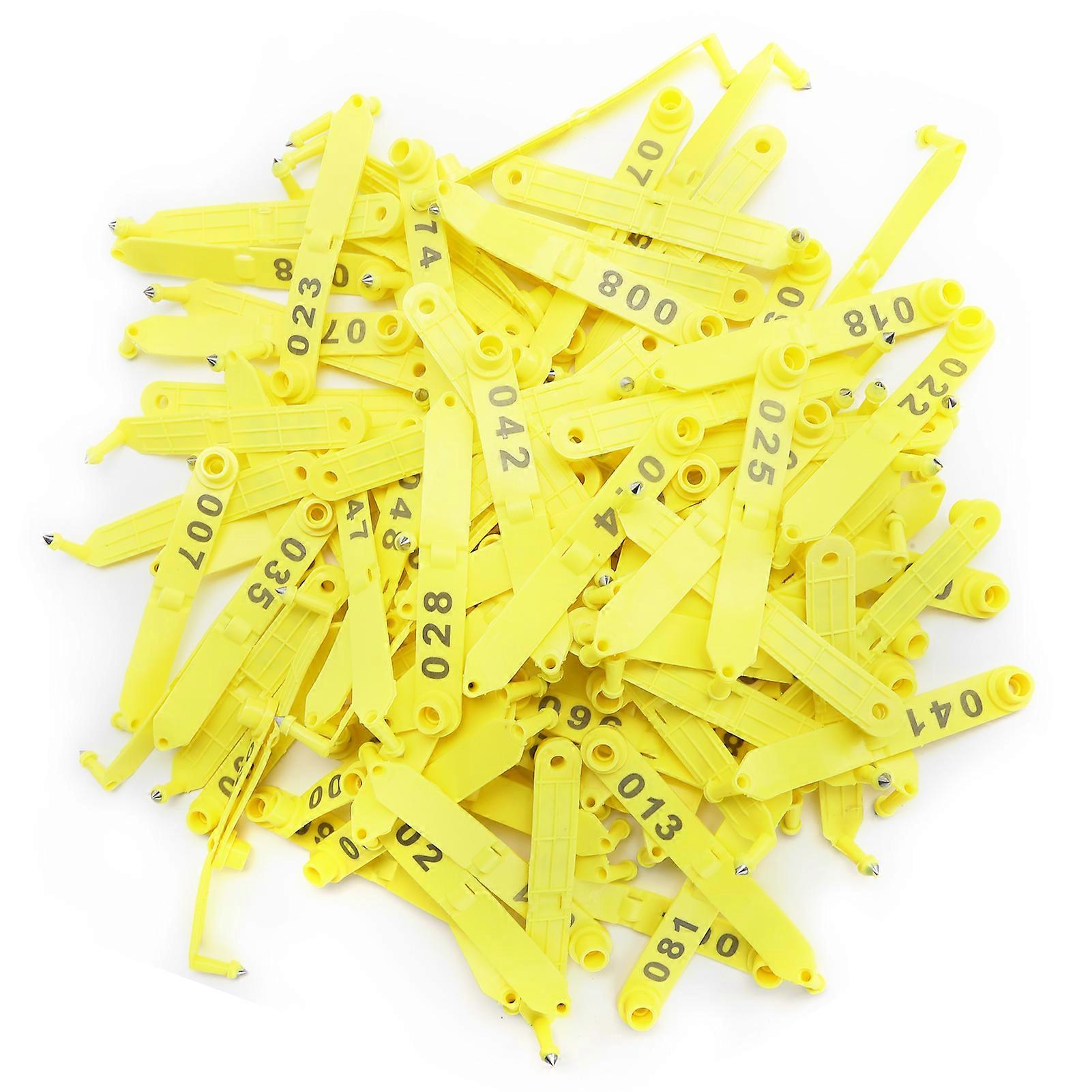 Sheep Ear Tags for Animal Identification 100Pcs Double Folded Yellow ...