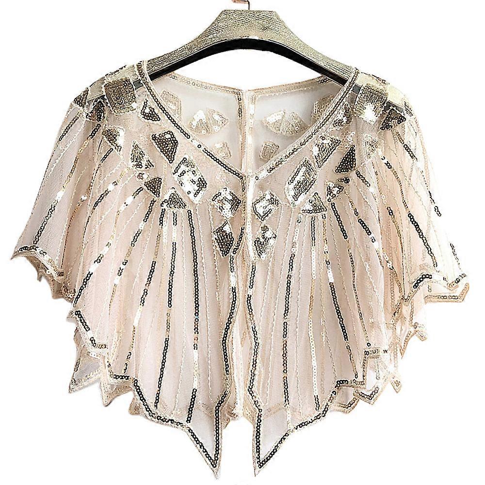 1920s Flapper Costume Shawl Wraps Sequins Glitter Beaded Evening Cape ...