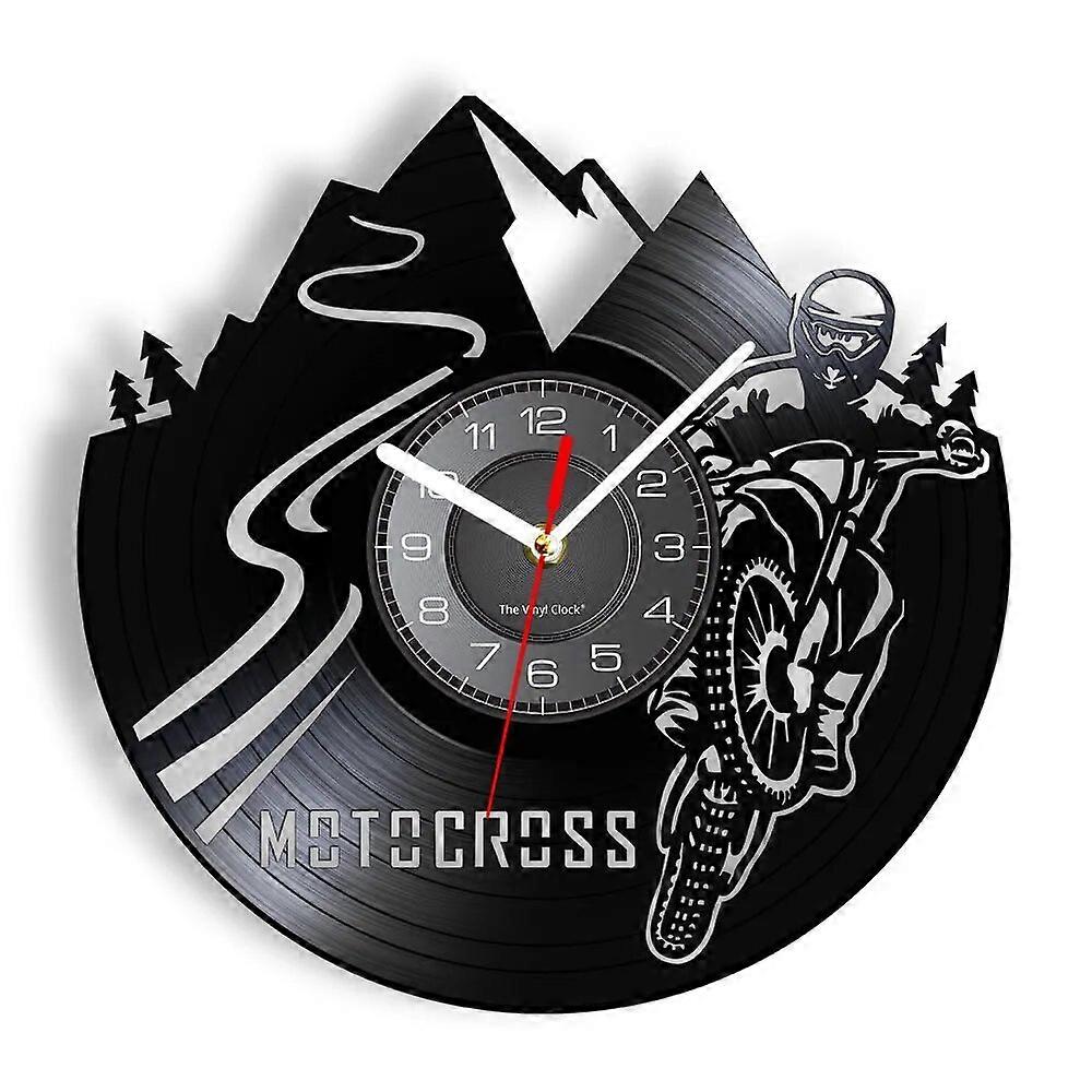 Motocross Bike Wall Clock Boy Room Home Decor Dirt Bike Vinyl Record ...