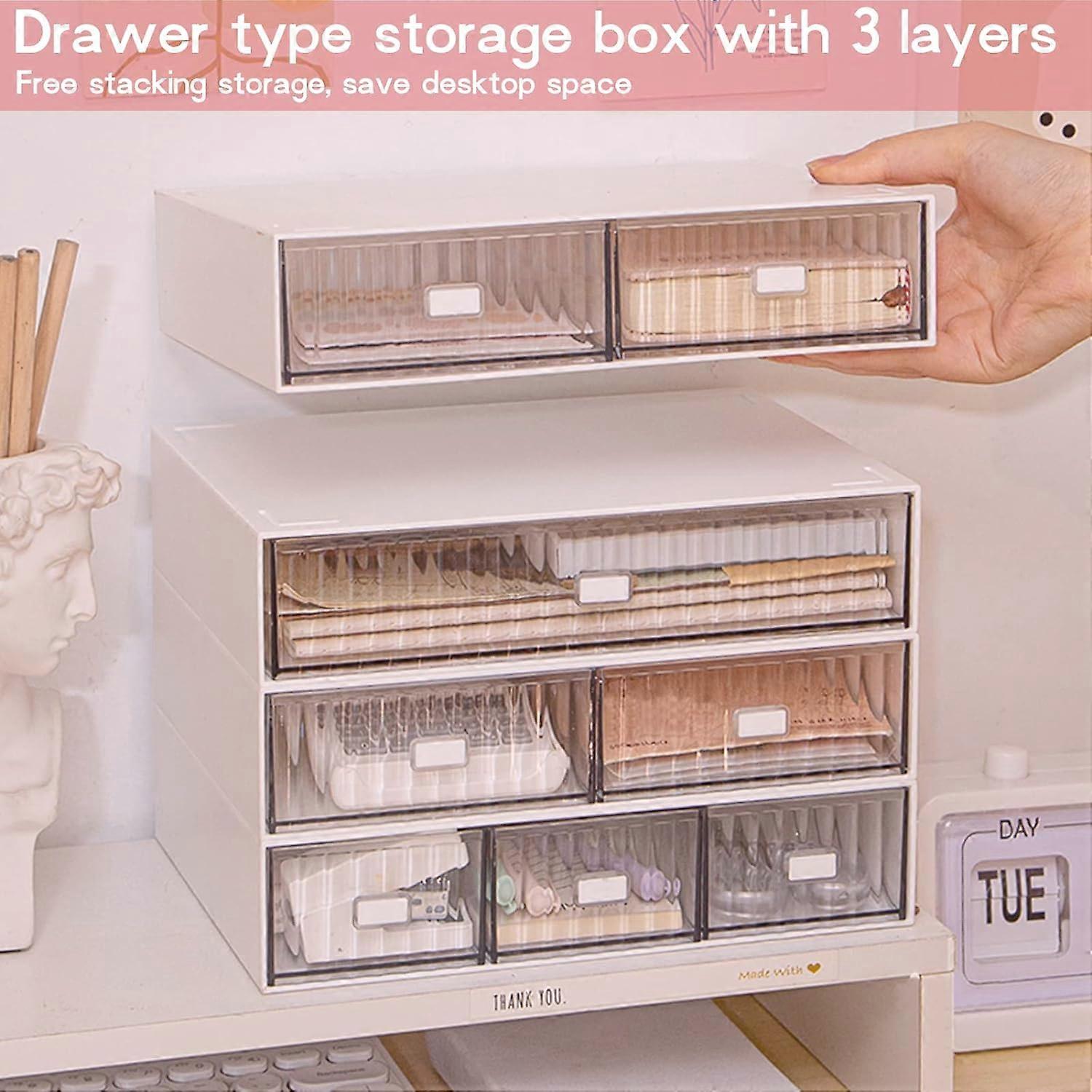 Promotional sales Stackable Desk Organizer with 6 Drawers, 3 Tier ...
