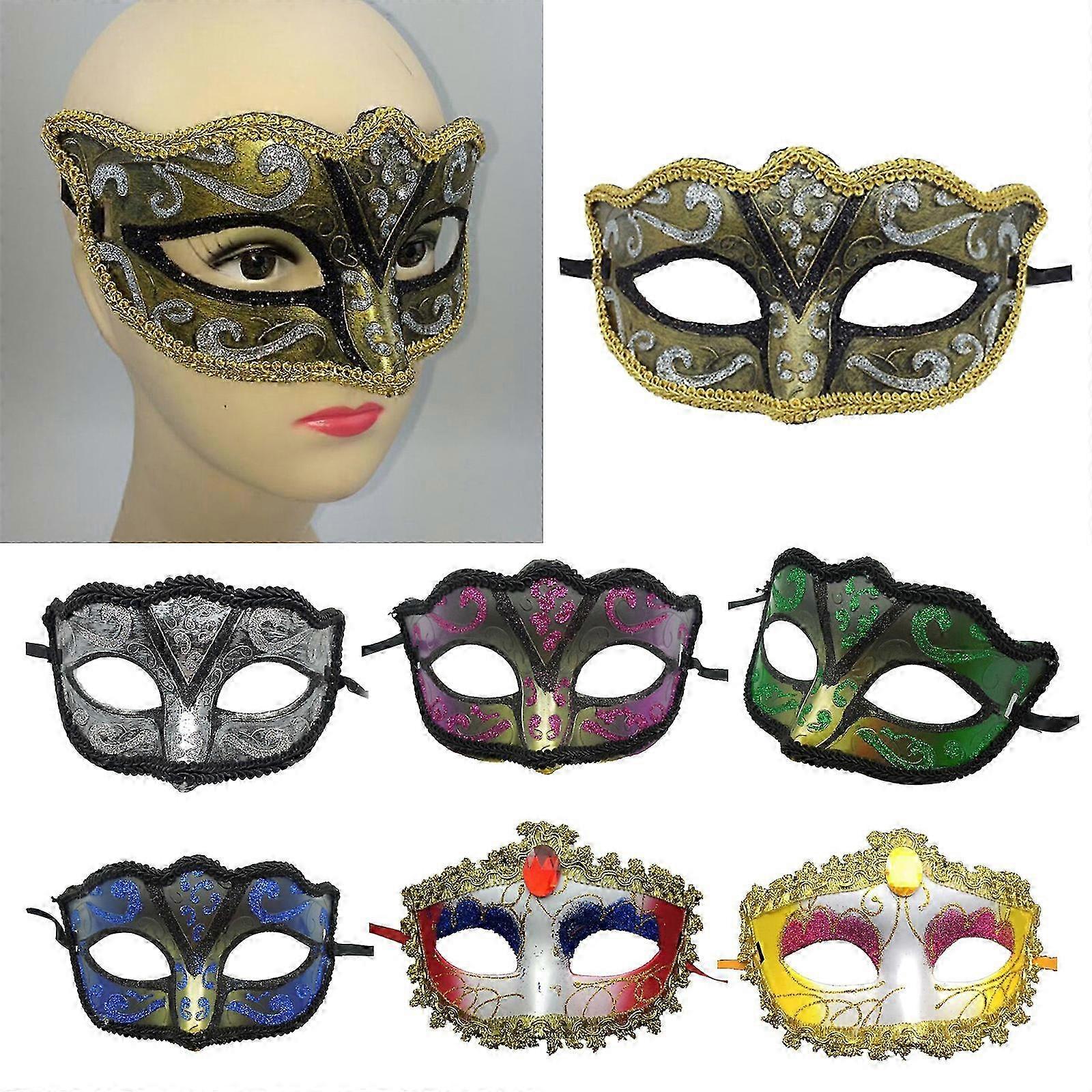1 Piece Masquerade Tiara Halloween Sexy Eye Mask for Women Men Fancy ...