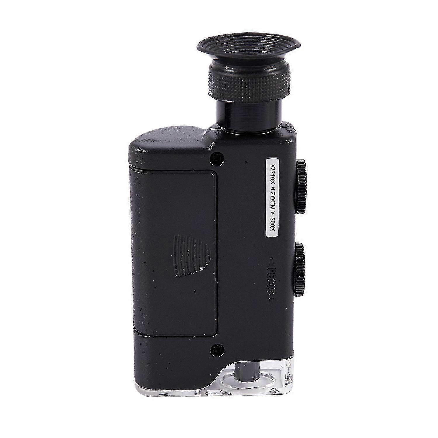 Portable 200X-240X Zoom Microscope Pocket Handheld Led Lamp Light Loupe ...