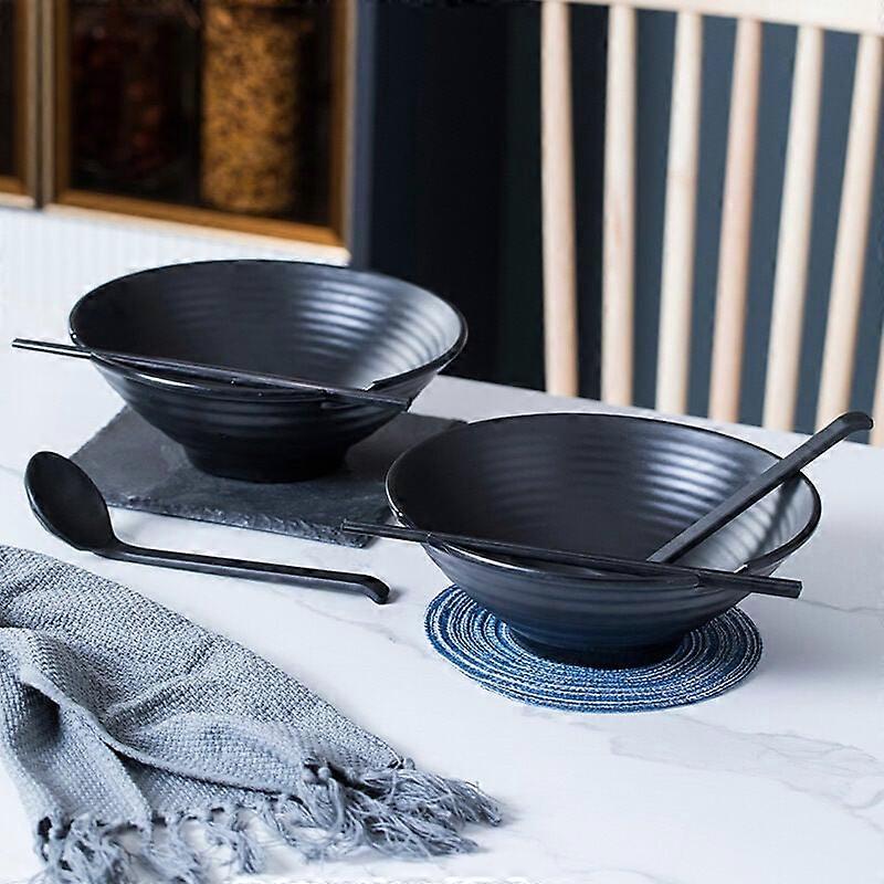 6 Piece Ramen Bowl - Traditional Japanese Dinnerware Set with ...