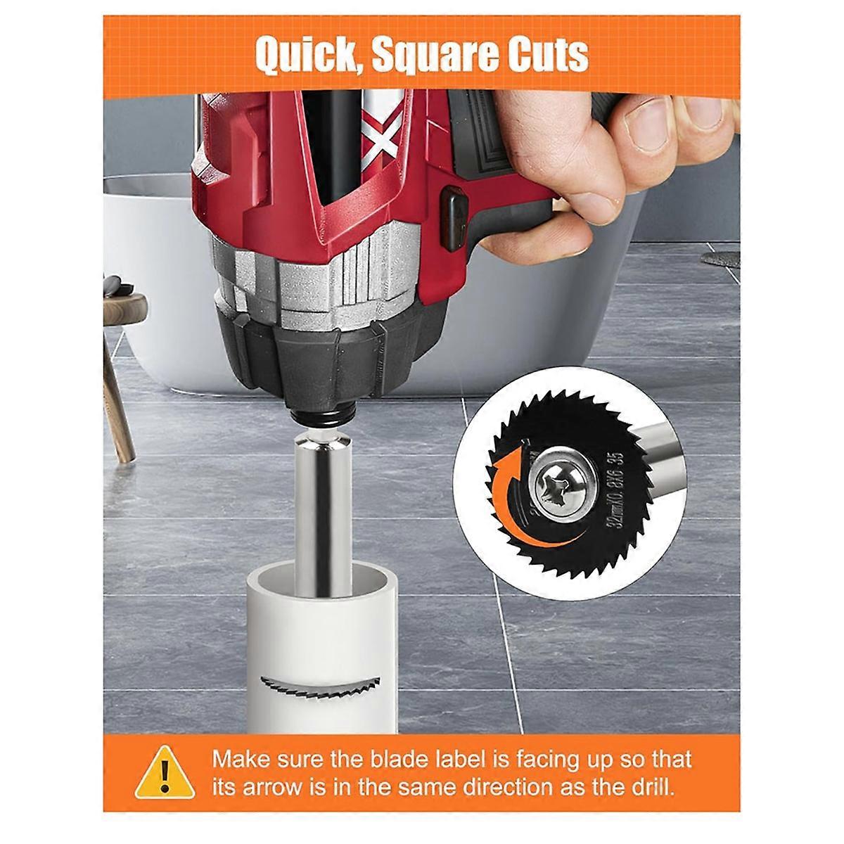 Inside Pipe Cutter for PVC Pipe with 5 Replacement Saw , 1/4 Inch Hex ...