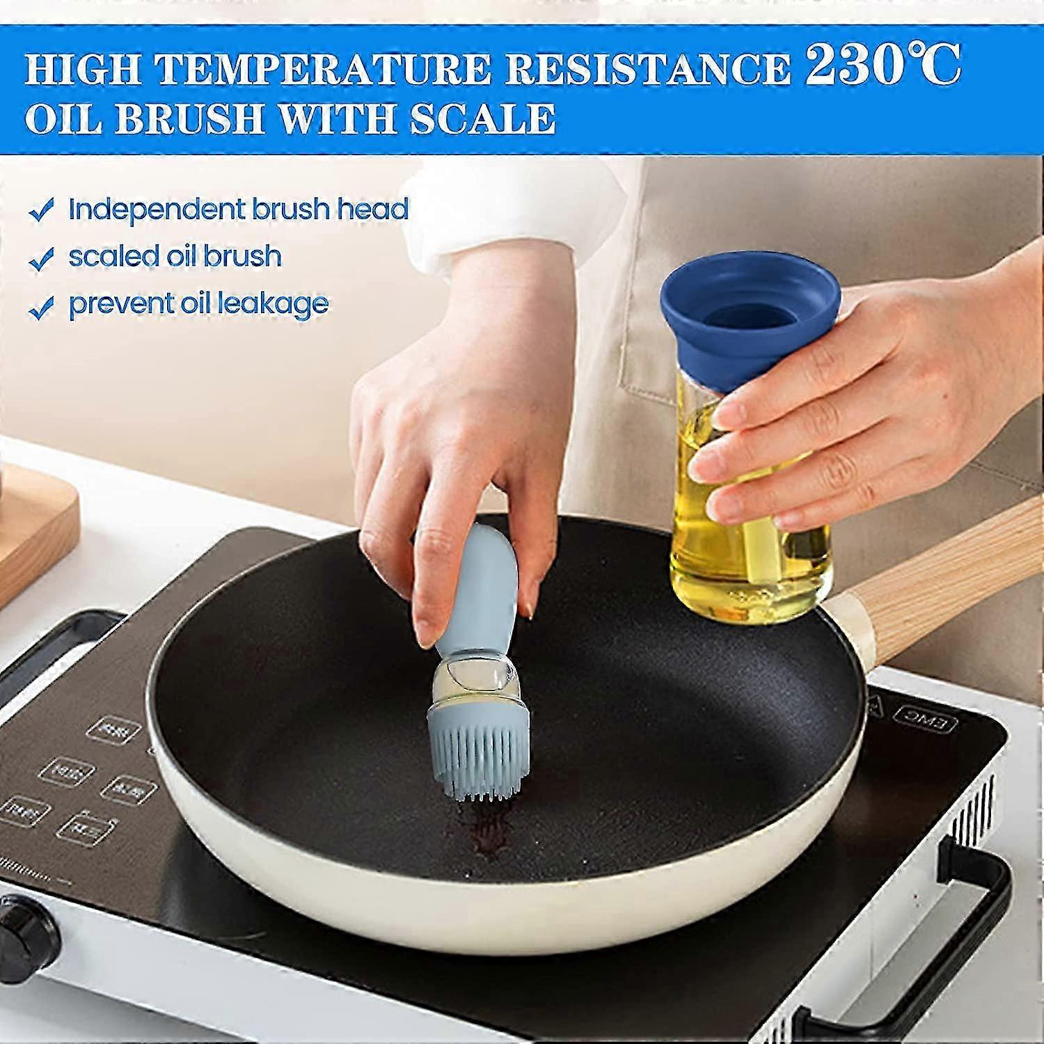 2 in 1 Oil Storage and Measuring Container Dispenser with Brush and ...