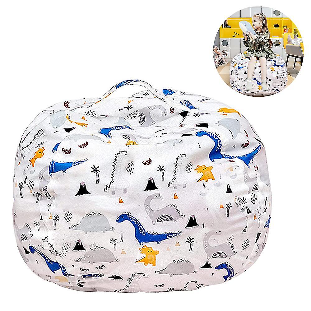 Kids Stuffed Animal Storage Bean Bag With Carrying Handle Sturdy Cotton ...