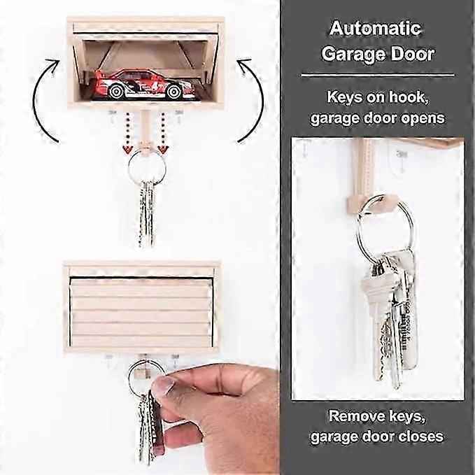 Car Garage Key Holder with Opening Door, Unique Key Holder for Garage ...