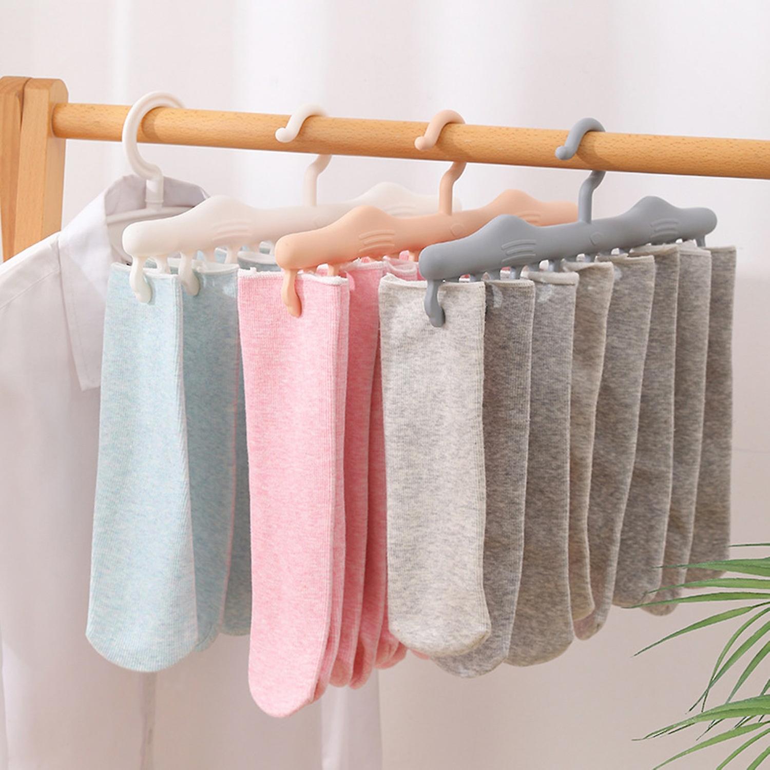Socks Hanger 8 Clips Storage Hanger Socks Organizer Underwear Bra Towel ...