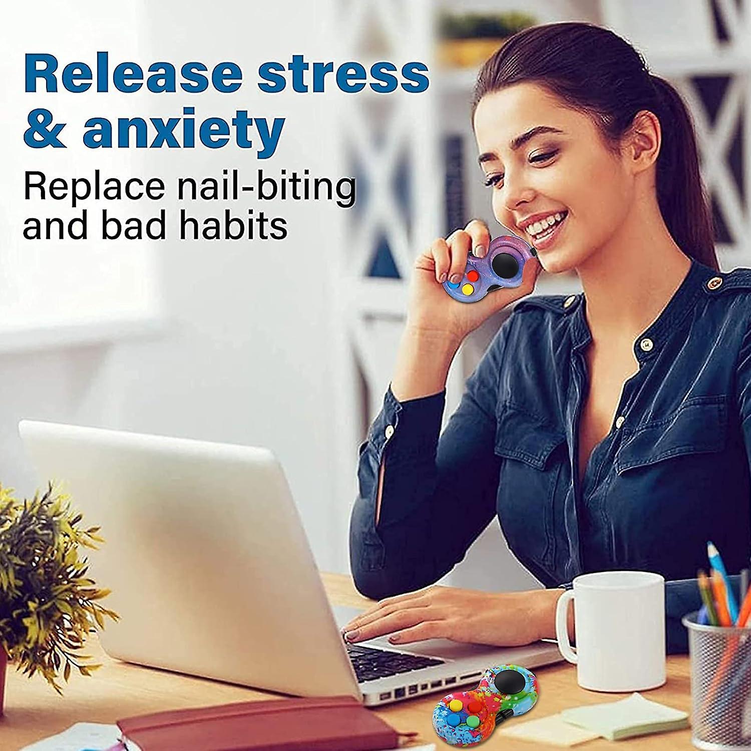 2 Pcs Fidget Controller Pad, Portable Stress Reducer Game Pad Hand ...